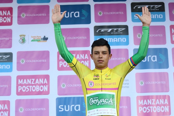 Edwin Cubides, vencedor del prólogo y primer líder de la Vuelta del ...