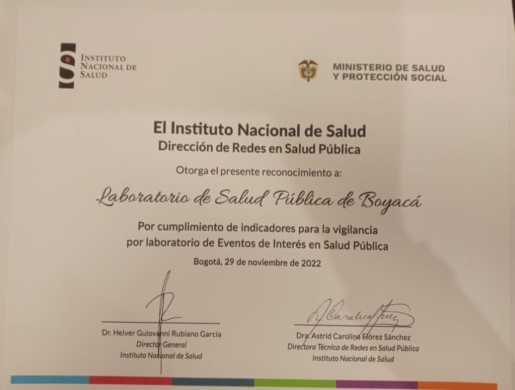 Instituto Nacional de Salud exaltó a Laboratorio Departamental de Salud ...